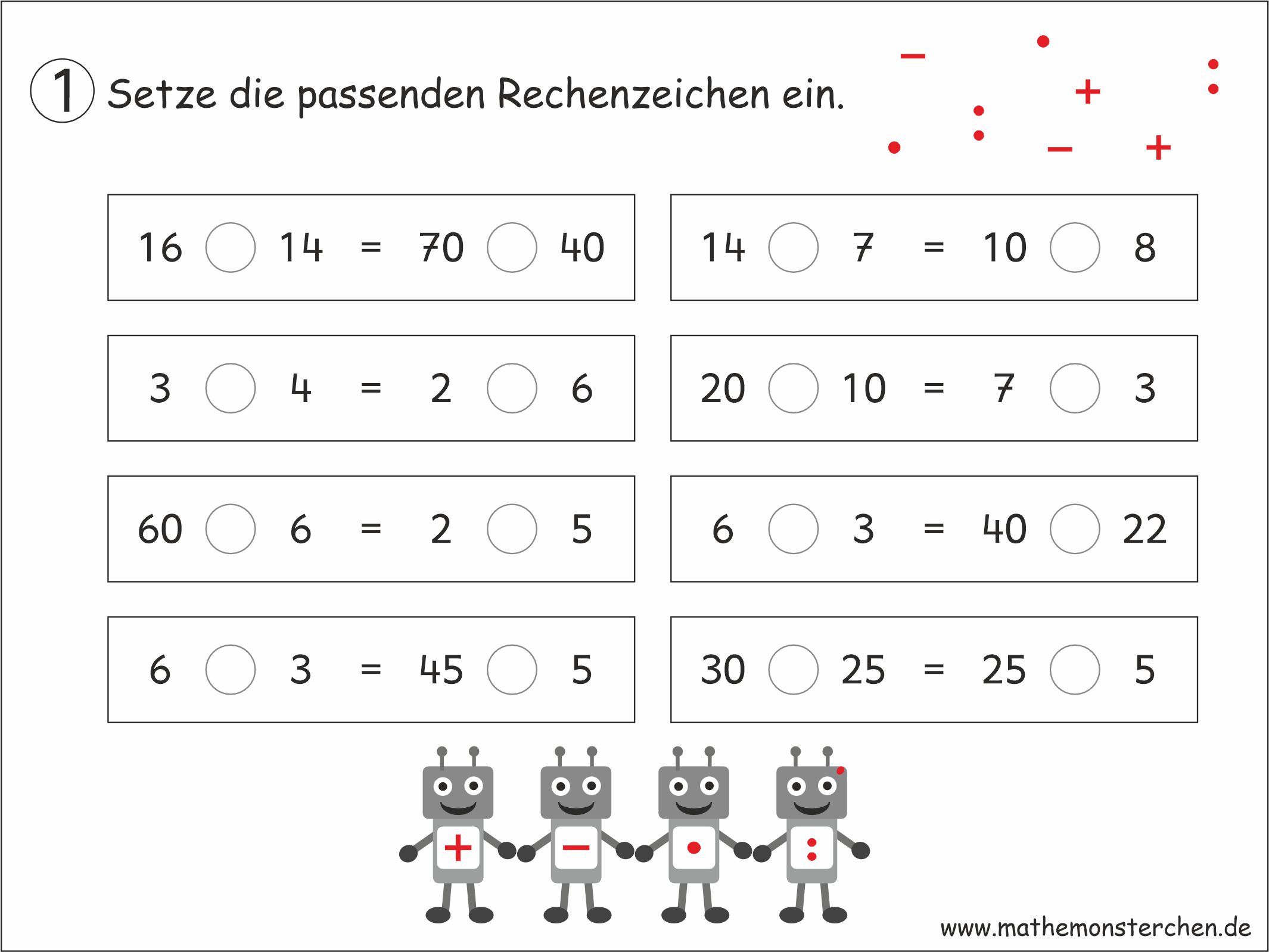 Mathemonsterchen - alle Grundrechenarten